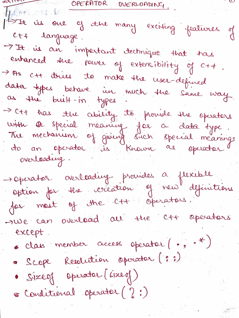 Operator Overloading in C++ | PDF