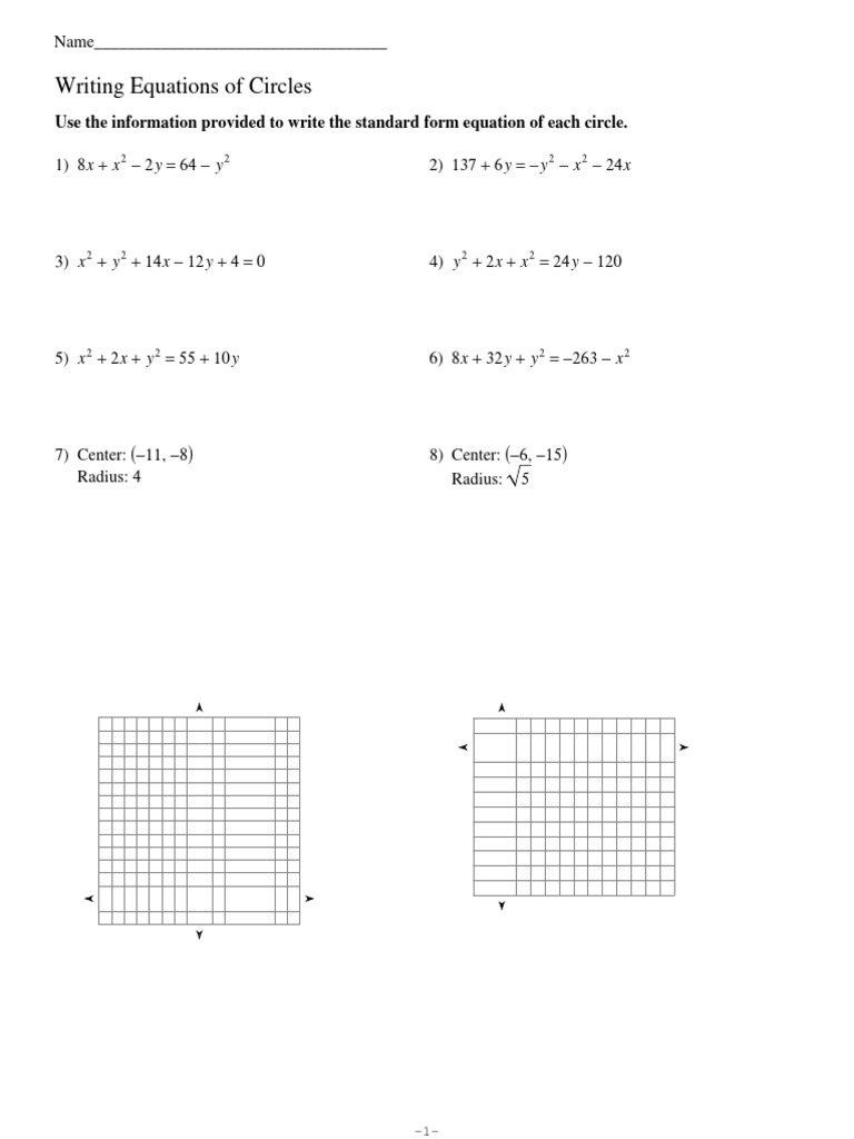Equations of Circles | PDF