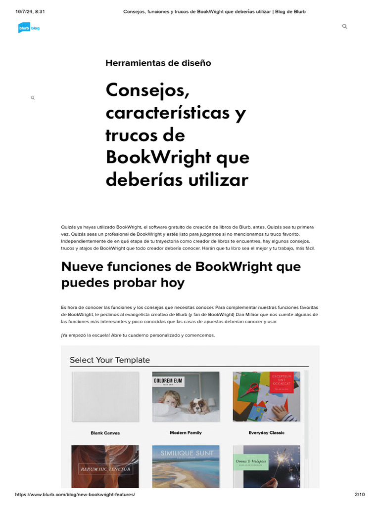 Consejos, Funciones y Trucos de BookWright Que Deberías Utilizar - Blog ...