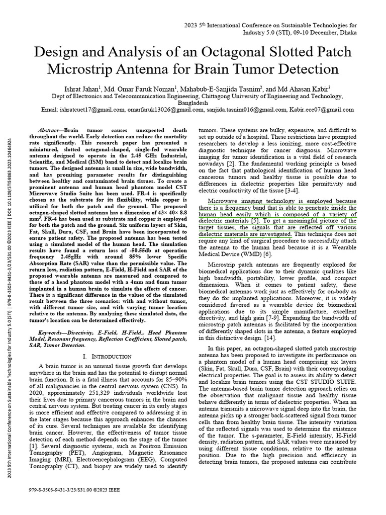 Stroke Detection, Patch Deisgn | PDF
