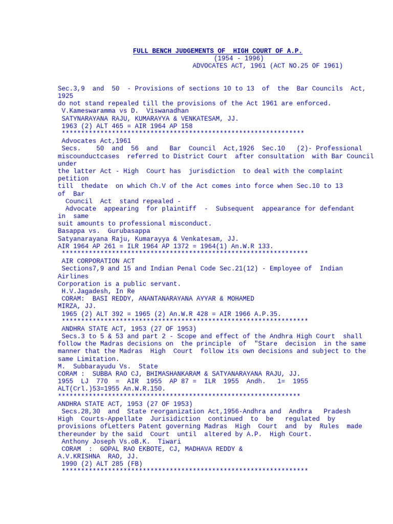 FULL BENCH JUDGEMENTS | PDF