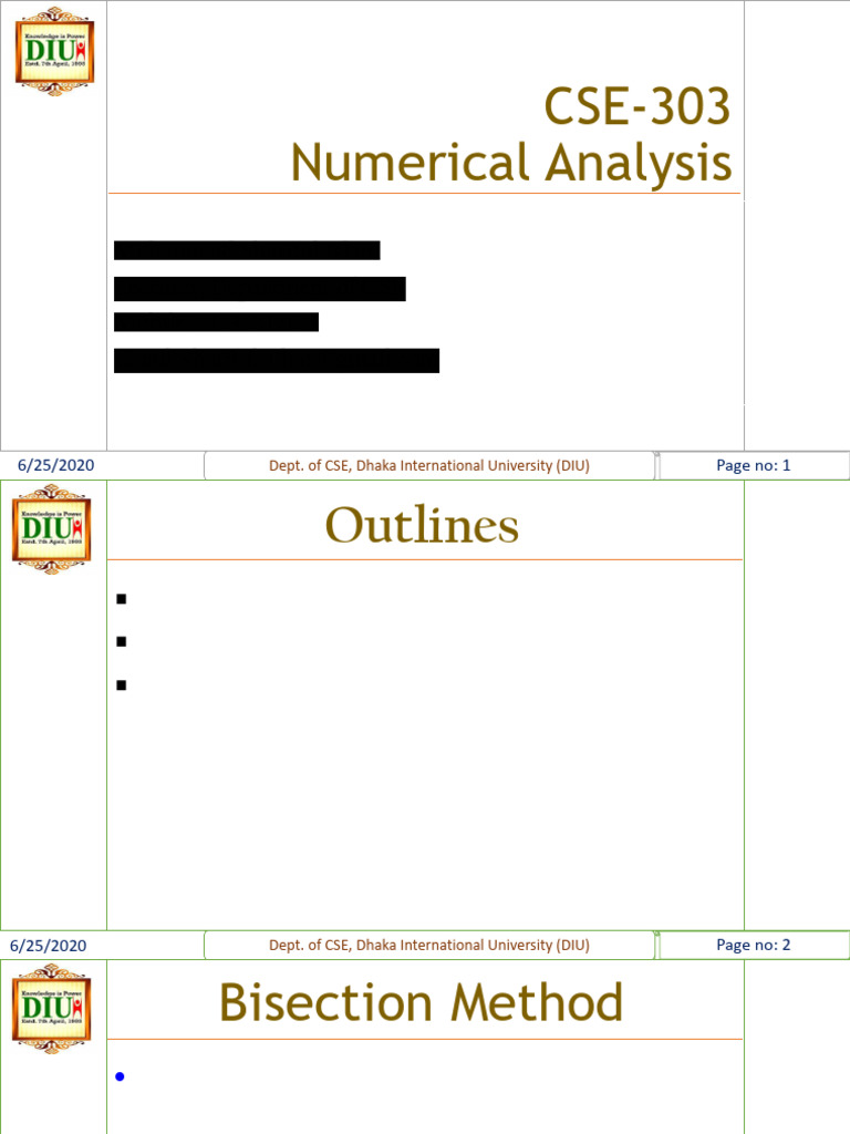 CSE 303 Lecture 03 Bisection Method | PDF