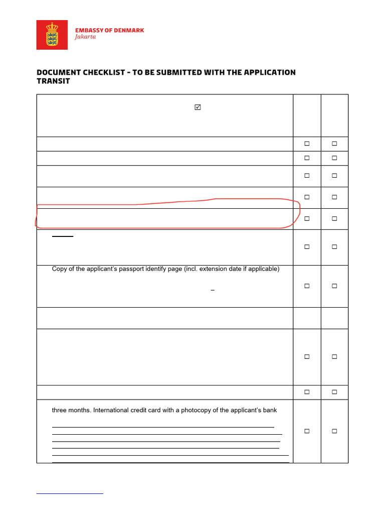 Transit Visa Checklist Recent | PDF