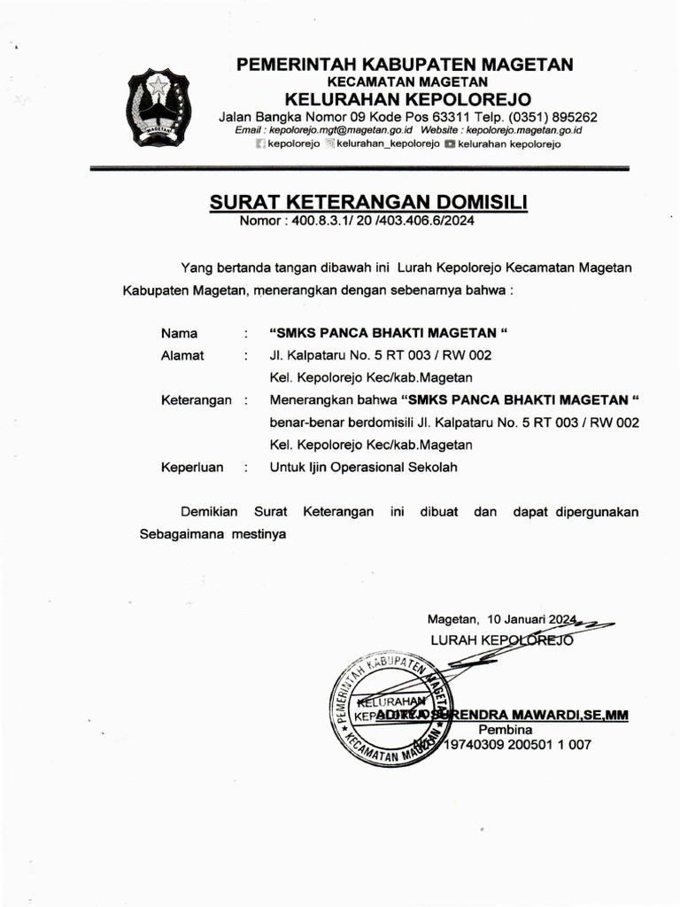 Suket Domisili, Kesangupan IMB Dan Pendaftaran IMB | PDF