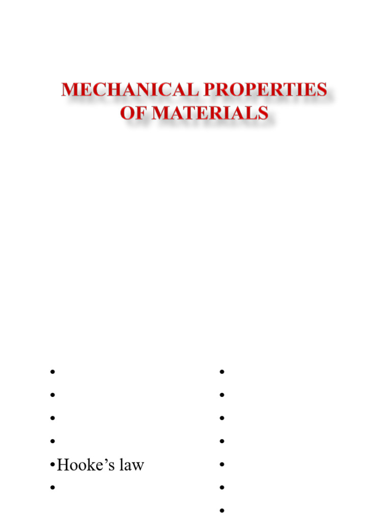 Mechanical Properties | PDF