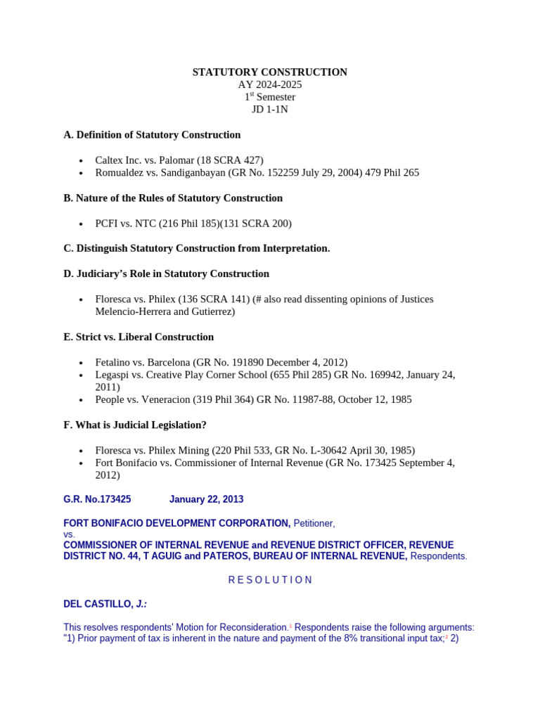 Statutory Construction | PDF