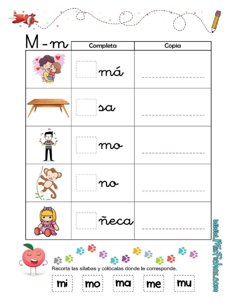 Ultimas Actividades de La Silaba M | PDF