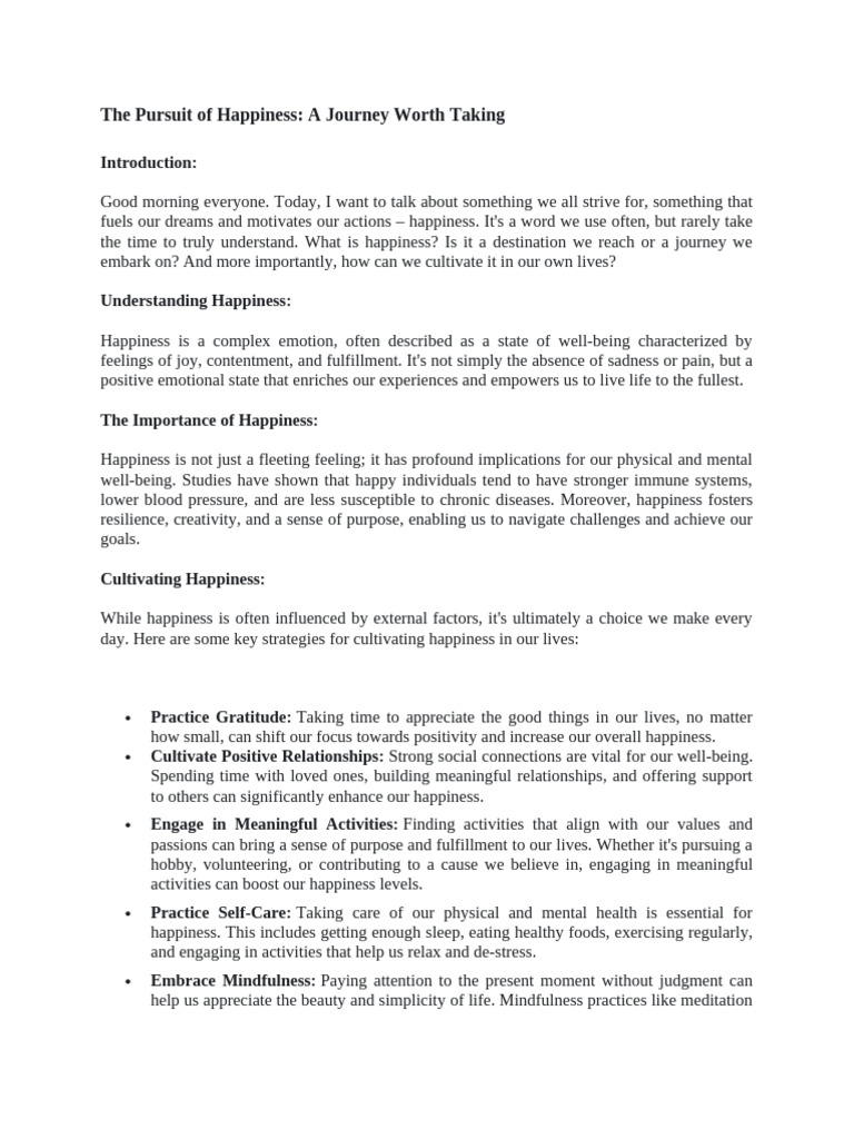 The Pursuit of Happiness | PDF
