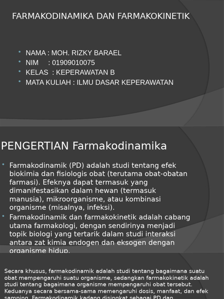 Farmakodinamika Dan Farmakokinetik | PDF