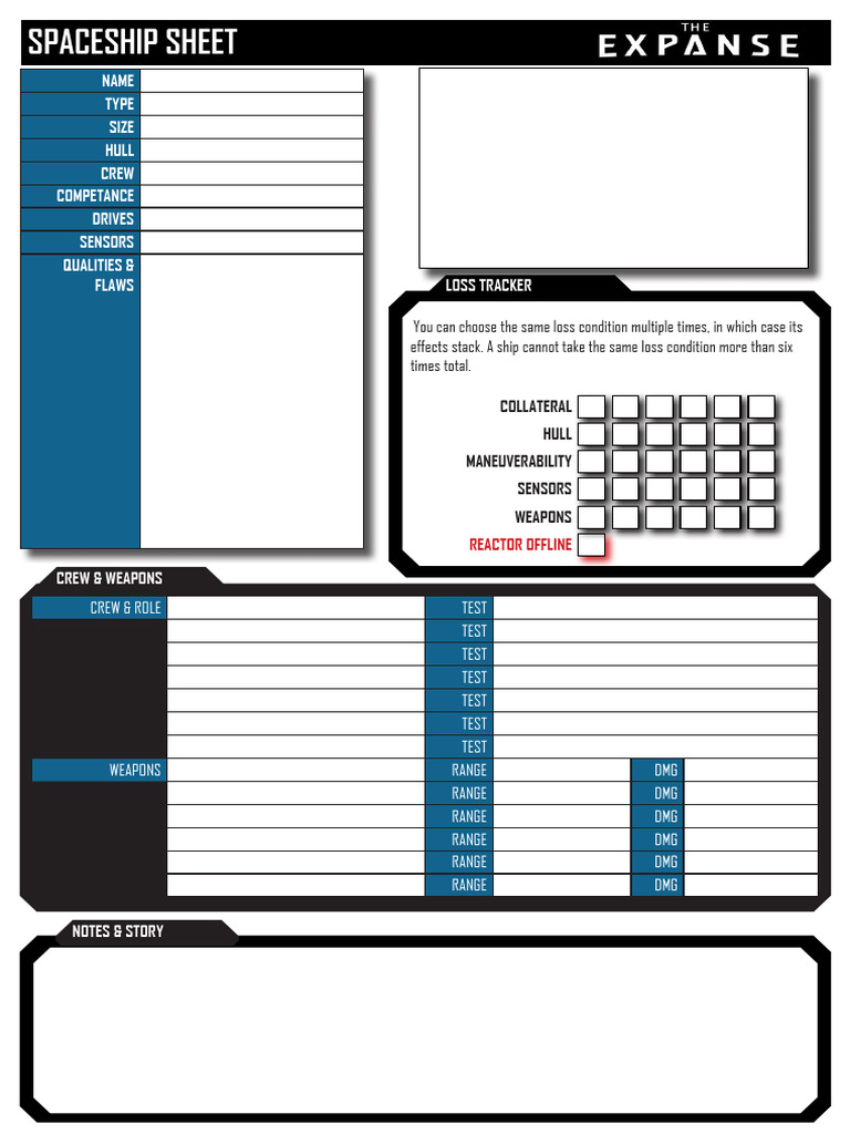 Expanse SS V3 Fillable | PDF