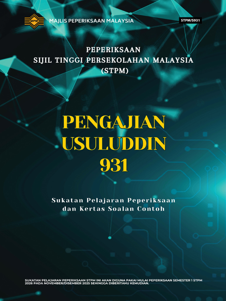 931 Sukatan Pelajaran Peperiksaan STPM Yang Dimurnikan | PDF