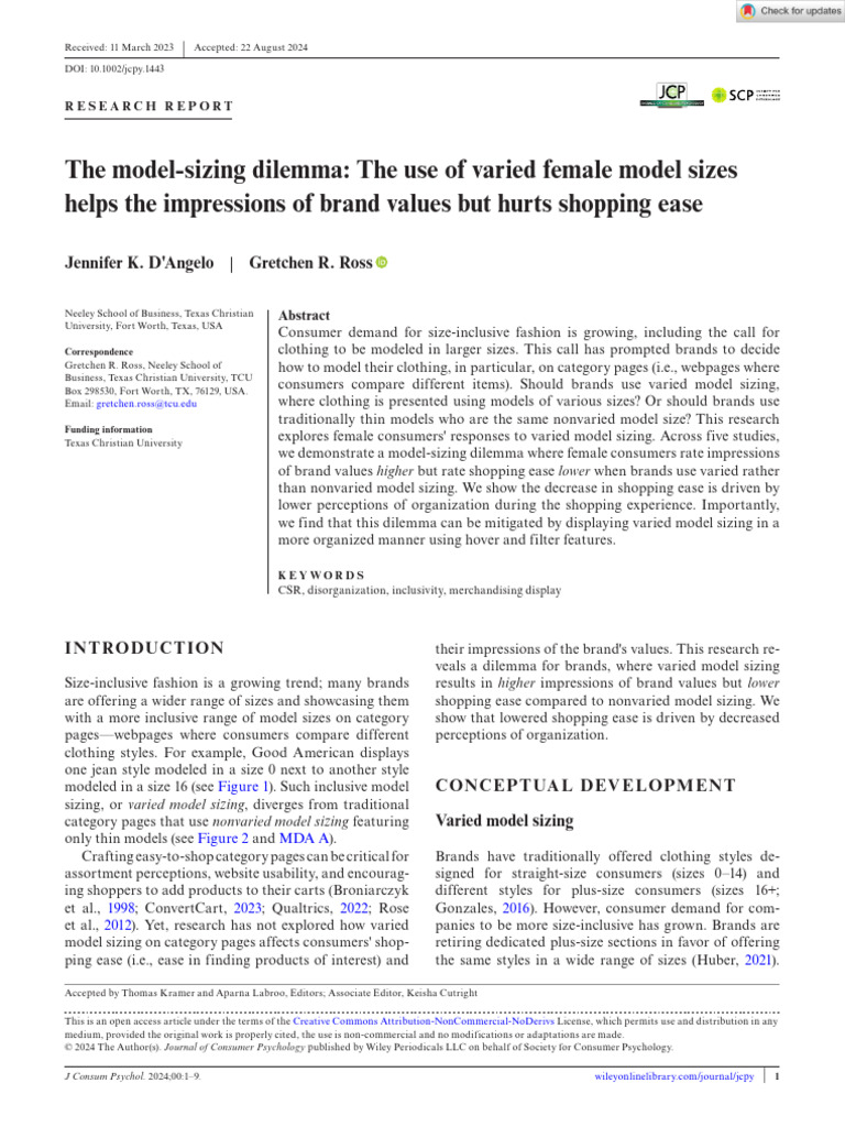 Model Sizing Impact on Brand Perception | PDF | Retail | Brand