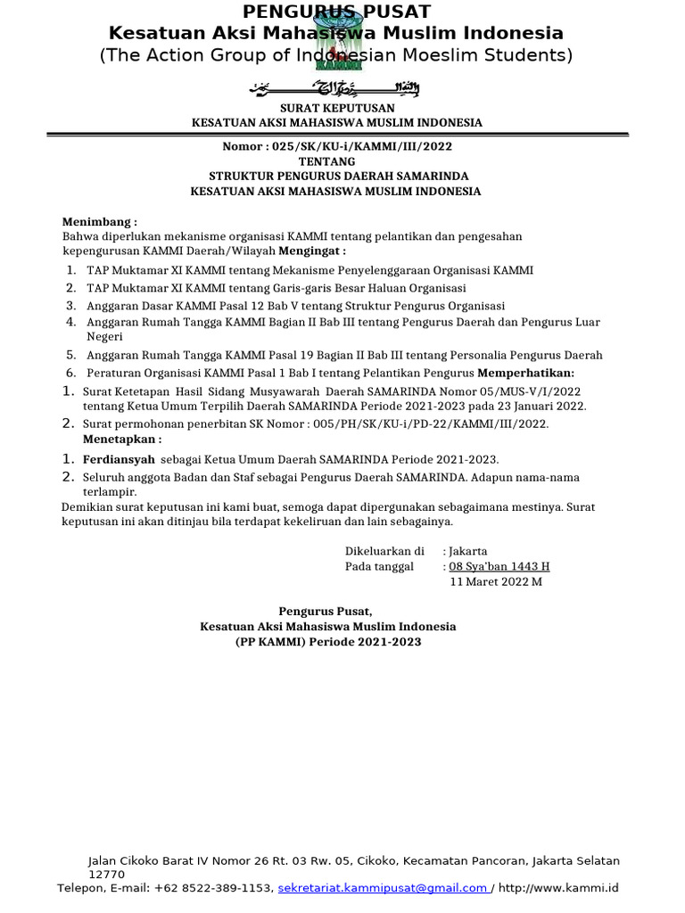 025 SK PD Kammi Samarinda | PDF