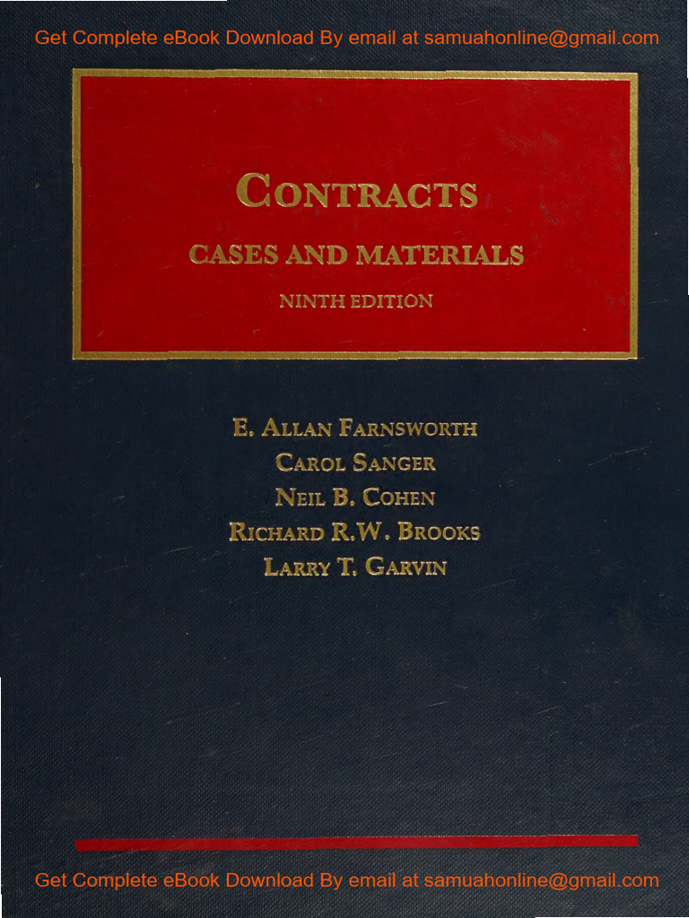 Ebook (PDF Scan Ocr) Contracts Cases and Materials 9e Allan Farnsworth, Carol Sanger, Neil Cohen ...