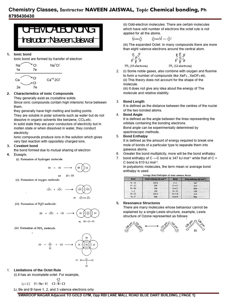 Chemical Bonding | PDF