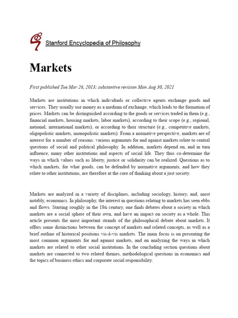 Markets | PDF
