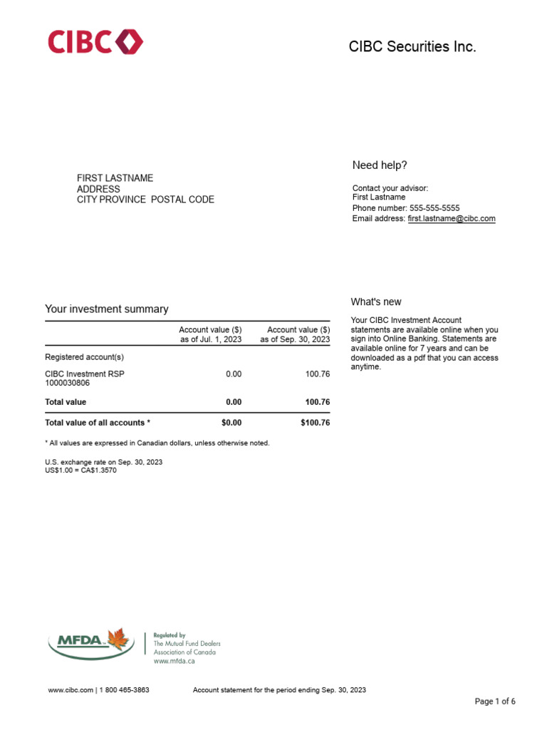 Cibc Statement en | PDF