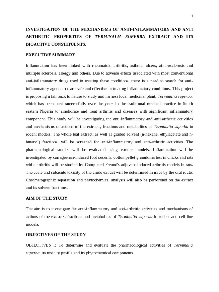 Bench Work Research Proposal | PDF