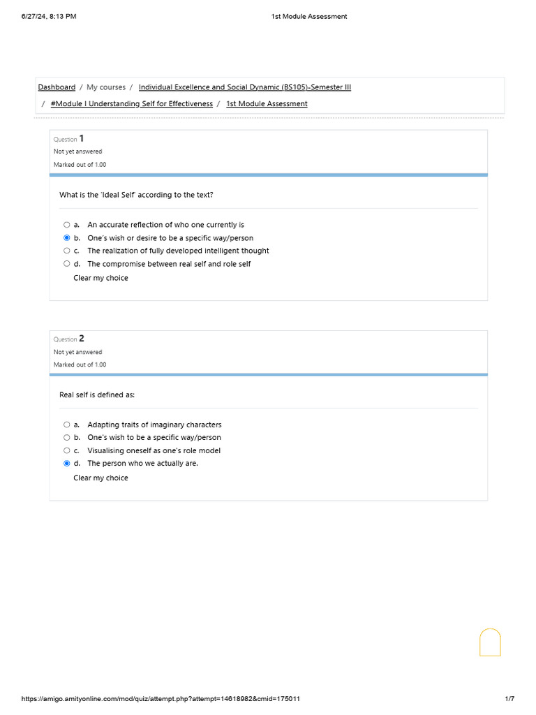 1st Module Assessment Ind Excellence | PDF