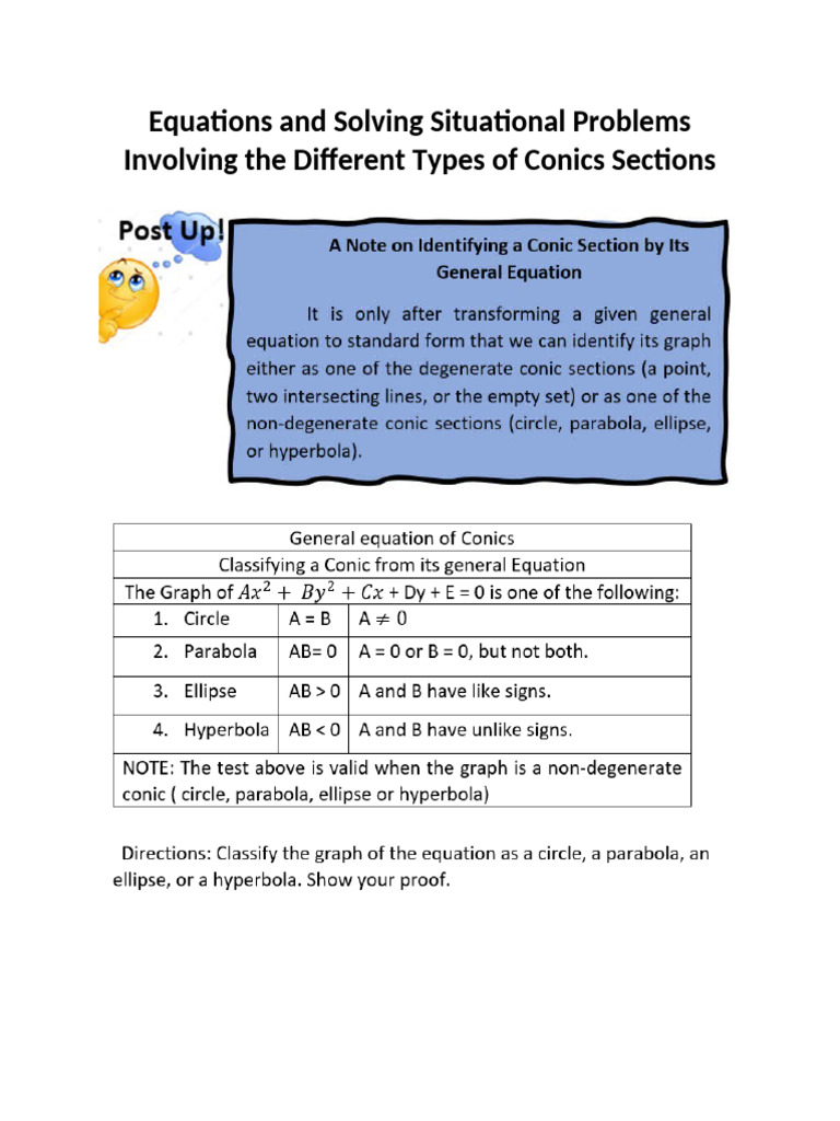 Equations and Solving Situational Problems Involving The Different ...