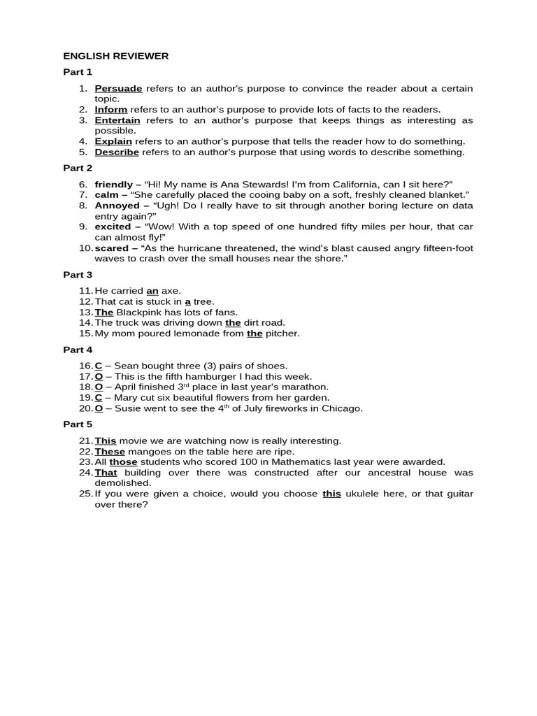 English Reviewer | PDF