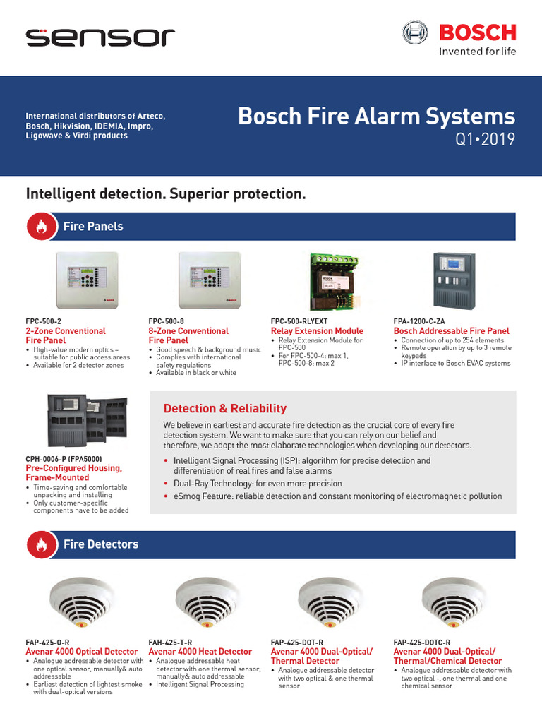 Bosch Fire Alarm Systems Product Guide 2019 | PDF