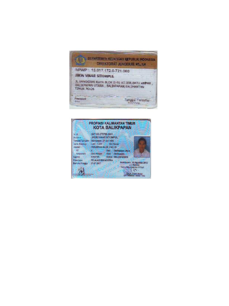 KTP Dan NPWP | PDF