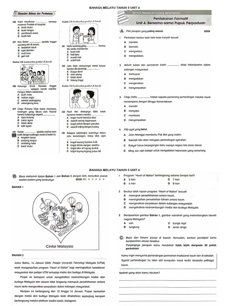 BM T5 Unit 4+peribahasa | PDF