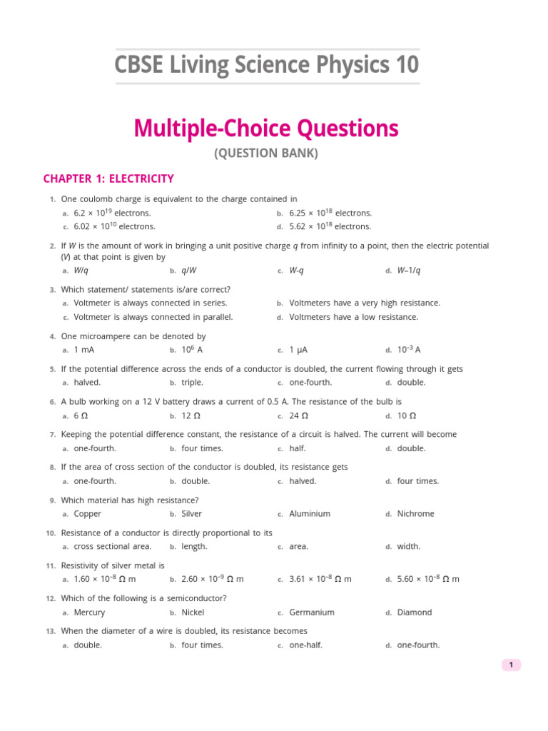 CBSE-Phy-10-MCQ-Bank | PDF