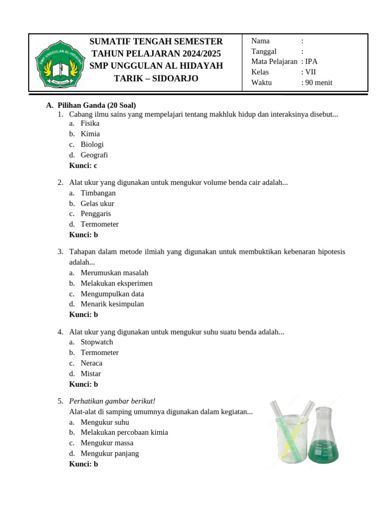 Kop Soal STS | PDF