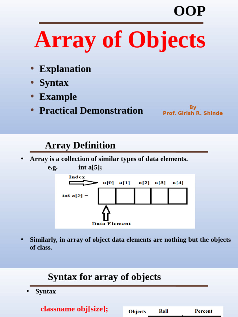 Array of Object Using C++ | PDF