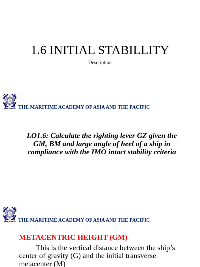 1.6 Initial Stability | PDF