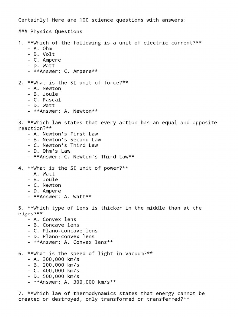 Science MCQ 01 | PDF