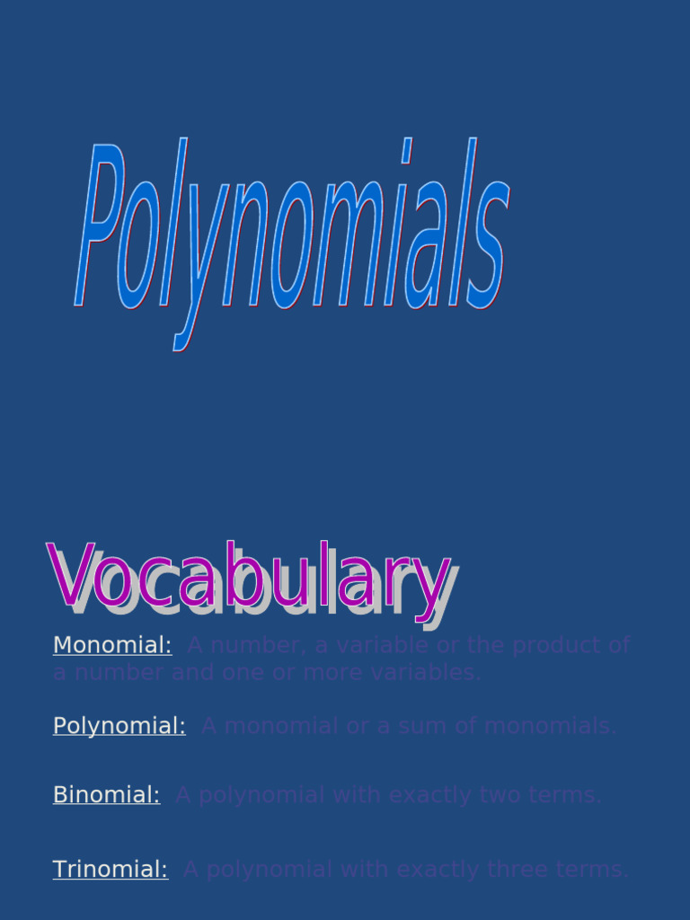Introduction To Polynomials | PDF