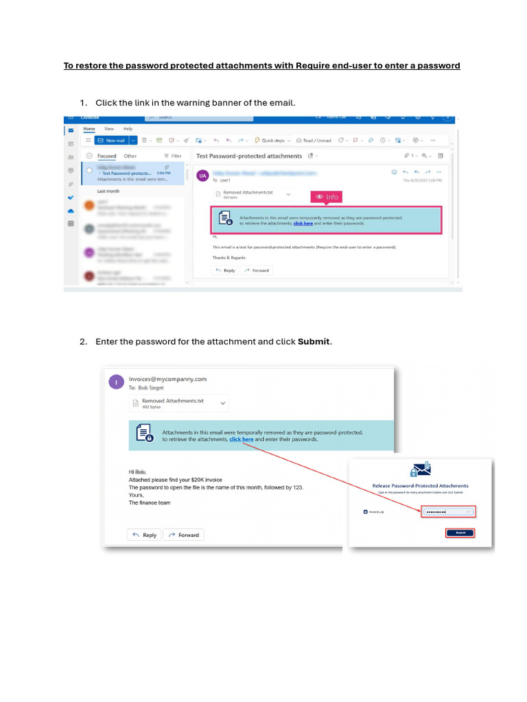 To Restore The Password Protected Attachments | PDF