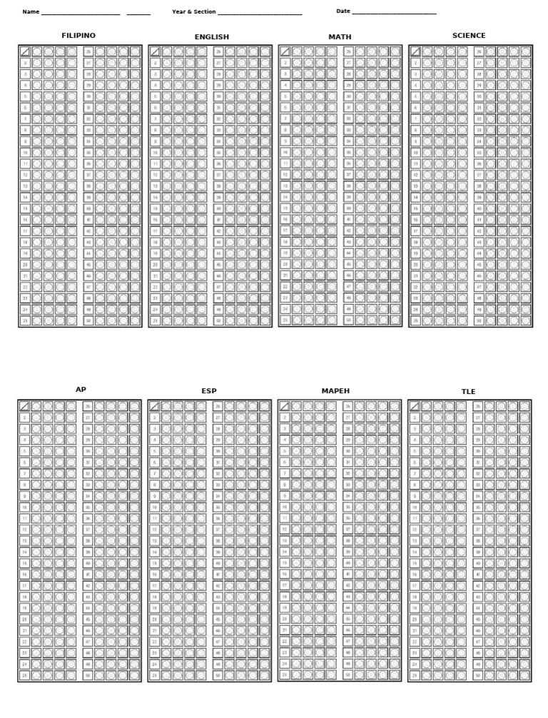 quarterly-exam-answer-sheets | PDF