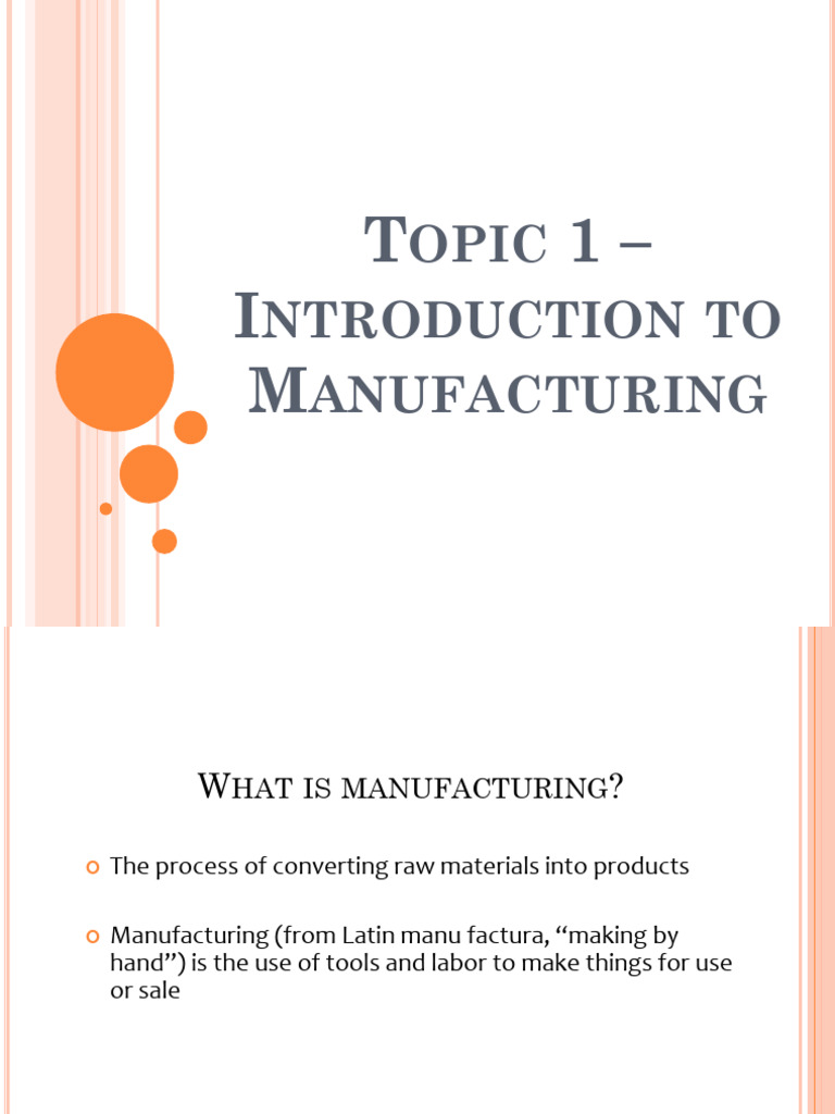 Introduction To Manufacturing | PDF