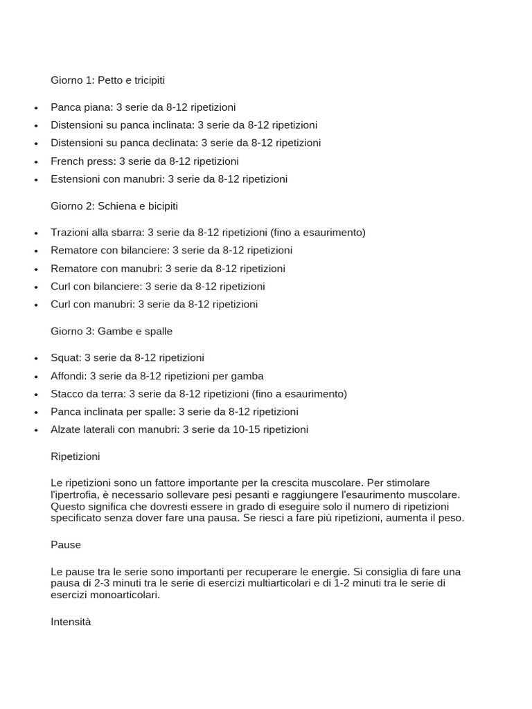 Scheda Palestra 3gg | PDF | Wellness