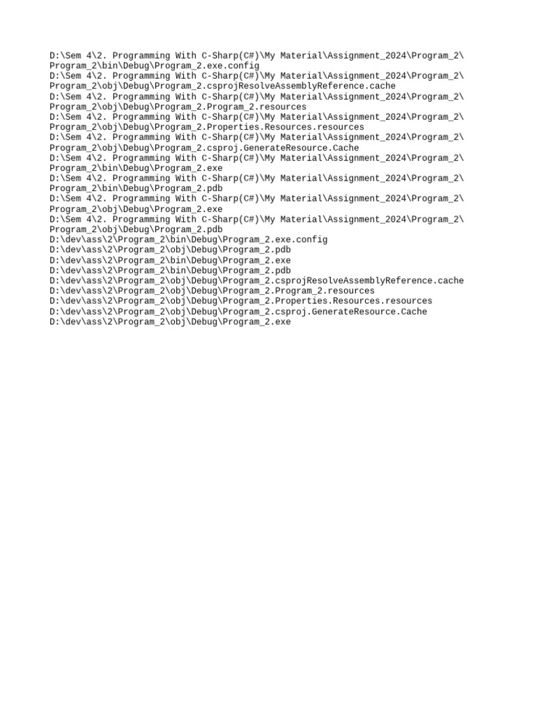 Program 2.csproj - FileListAbsolute | PDF
