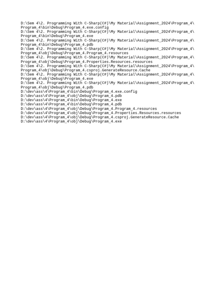 Program 4.csproj - FileListAbsolute | PDF