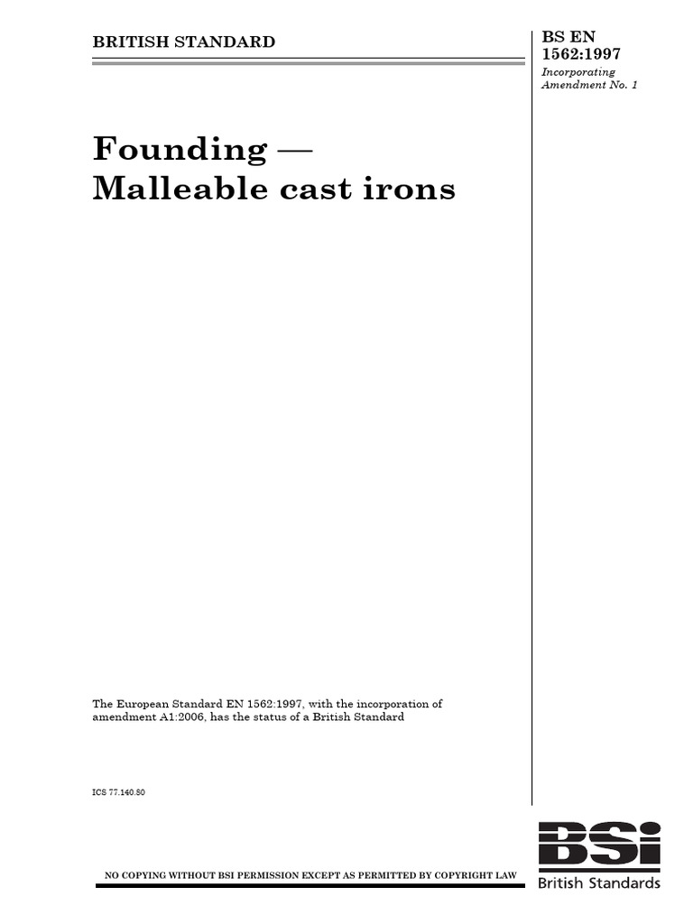 BS en 1562 | PDF