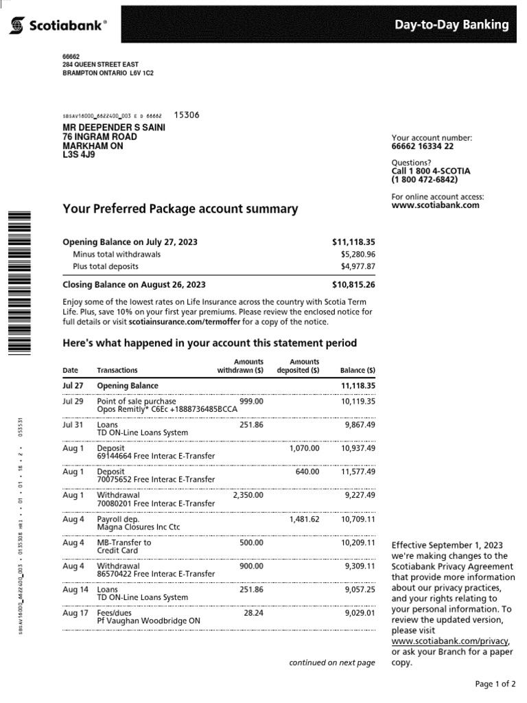 Bank Statements | PDF