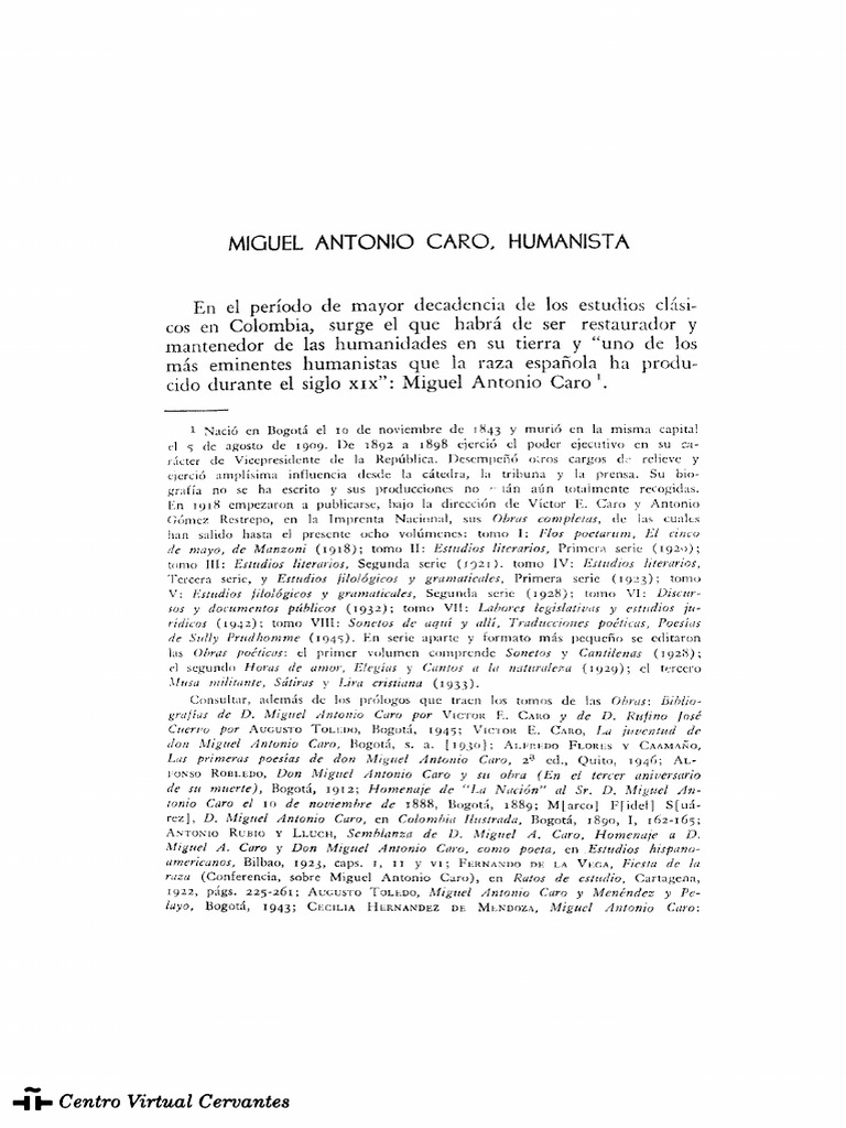 Una Biografía de Miguel Antonio Caro | PDF