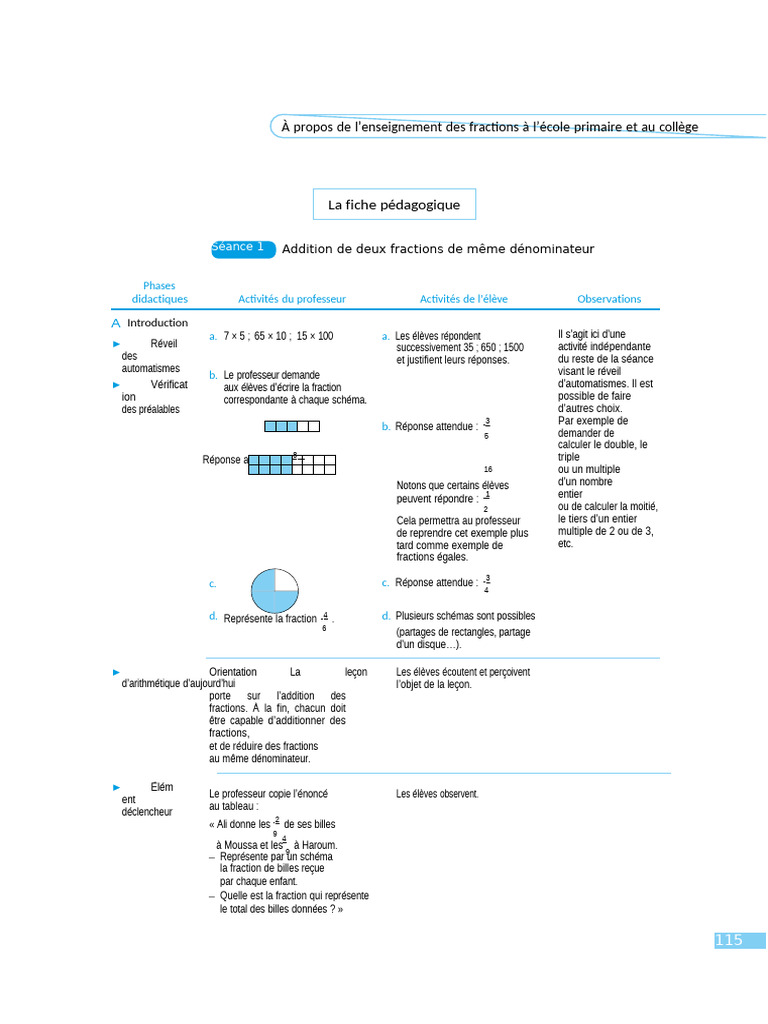 Fiche Pedagogique Modele 1 | PDF