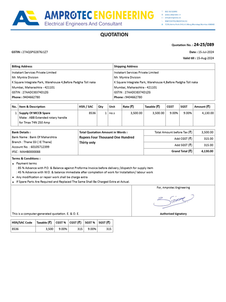 24-25 089 Instakart Service Private Limited | PDF | Taxation ...