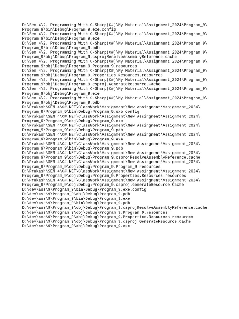 Program 9.csproj - FileListAbsolute | PDF