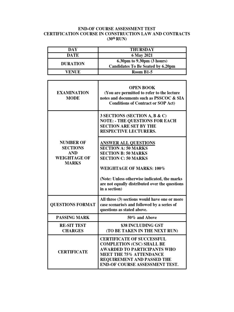 Construction Law Contracts - Assessment Guide-2 | PDF