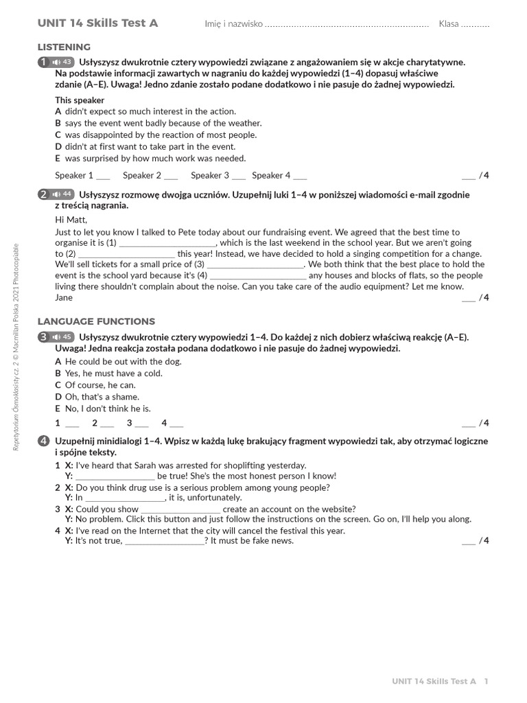 Unit 14 Skills Test A | PDF