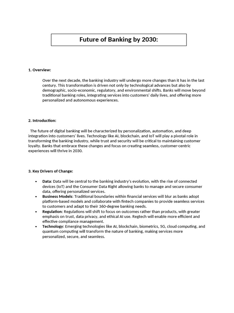 Banking 2030 Updated - Sep 17 | PDF