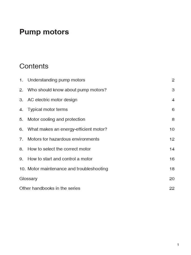 Pump Motors | PDF